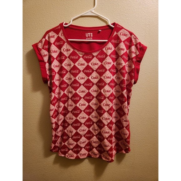 Uniqlo | Shirts | Uniqlo Cocacola Red Tshirt Medium Rare | Poshmark